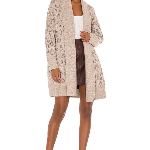 cupcakes & cashmere | Sweaters | Cupcakes Cashmere Tan Leopard Cardigan ...
